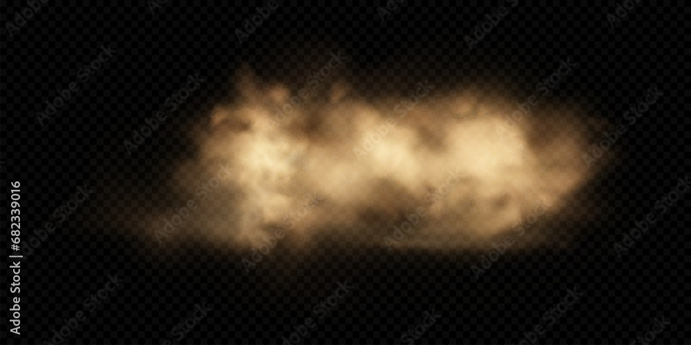 Sand cloud with dust isolated on transparent background. Desert storm ...
