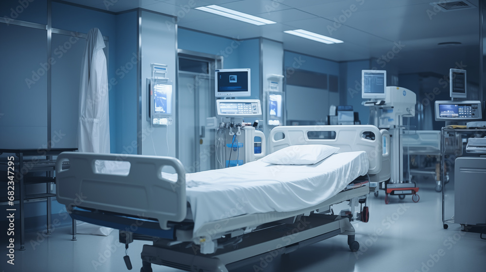 recovery ICU intensive care unit room ward with life support at ...