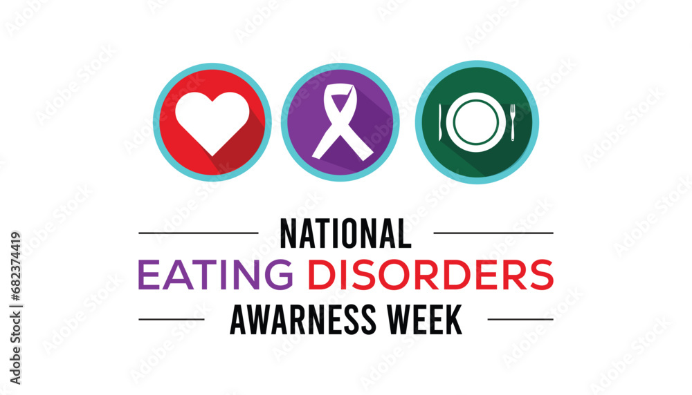 Vector illustration on the theme of National Eating disorders and ...