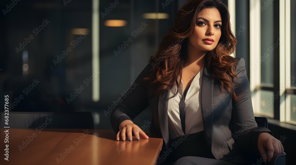 Plus size business woman model in a suit, office, Generative AI Stock ...