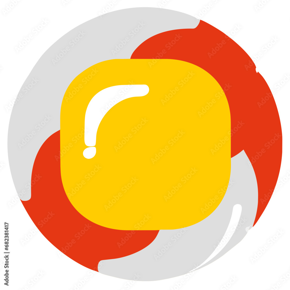 Vector illustration of a red and yellow question mark on a white ...