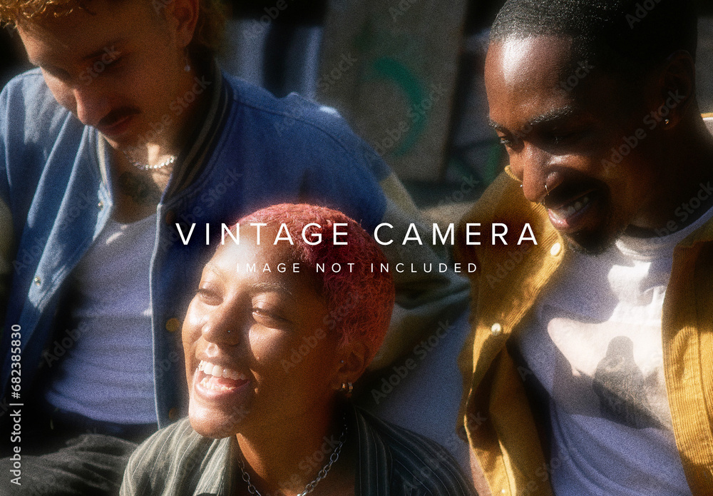 Vintage Camera Photo Effect Mockup Stock Template | Adobe Stock