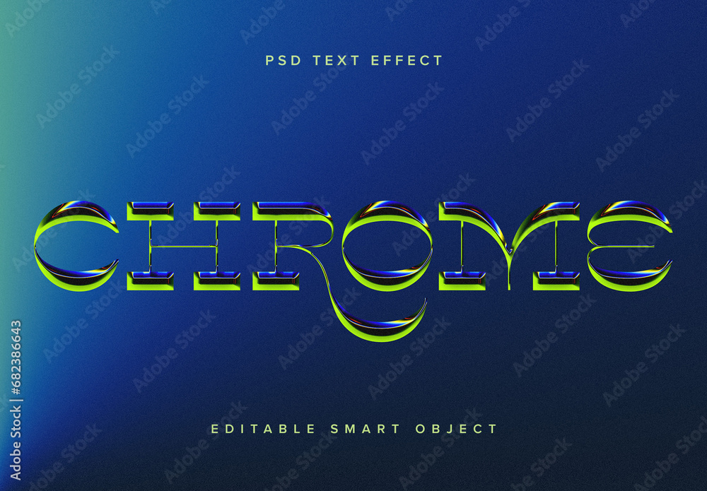 Shiny Chrome Text Effect Mockup Stock Template | Adobe Stock