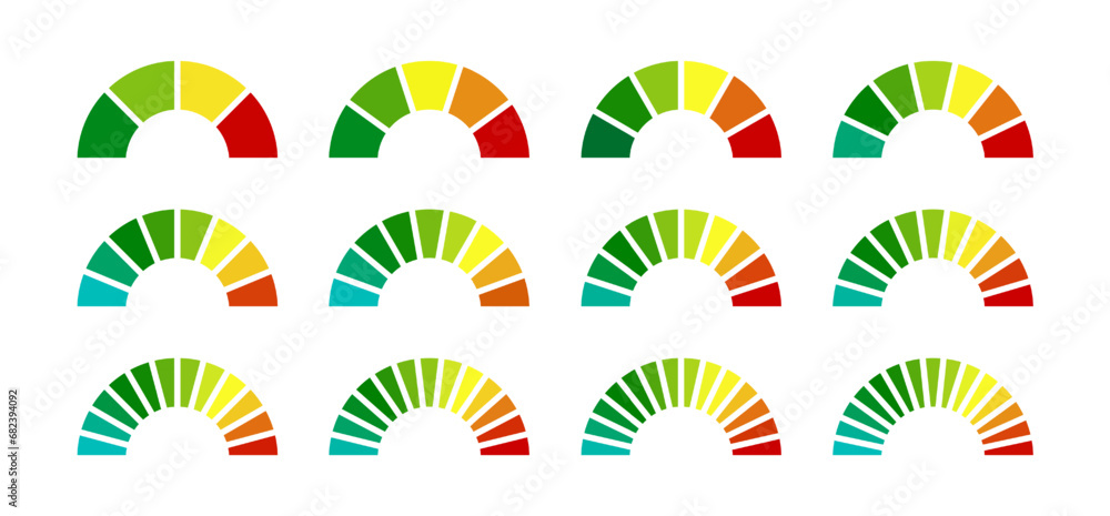 Parking meter gauge icon. Efficiency or happiness measurement scale ...