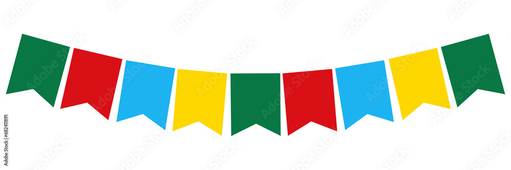 Ilustración de banderines de cumpleaños de colores en fondo ...