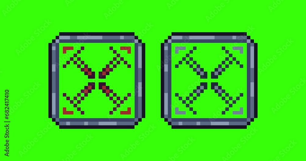 Green screen of sign , fullscreen bits pixel slowly appeared and ...