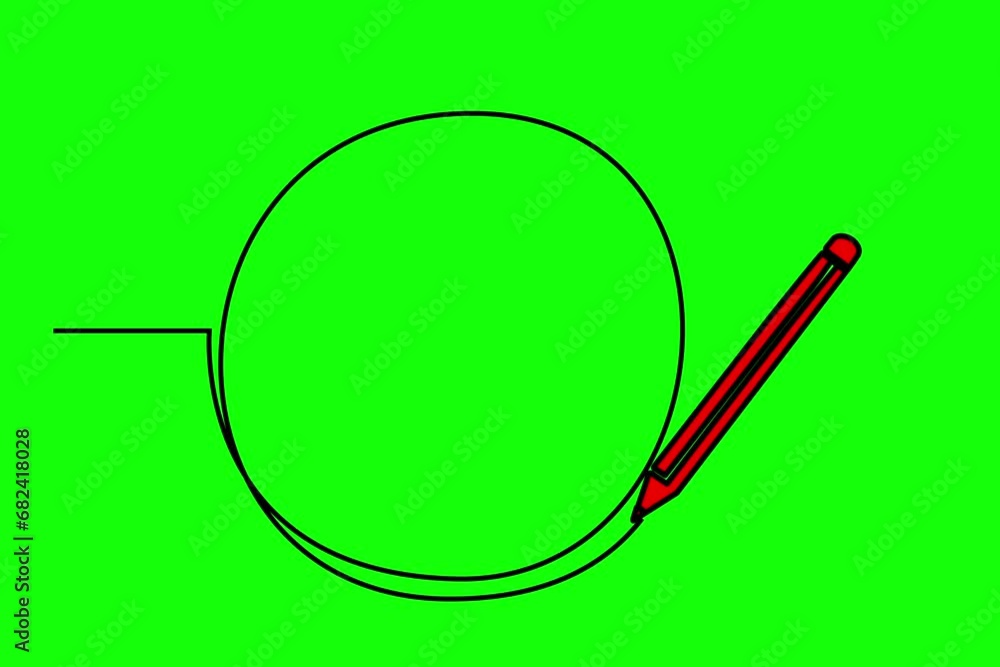 Oval frame drawing line animation. Pencil drawing round frame. Green ...