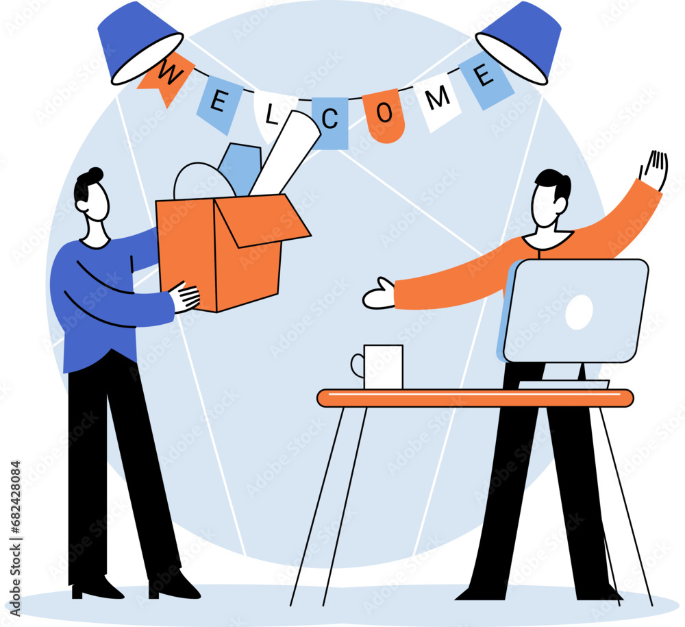 New employee. Vector illustration. The new employee metaphor ...