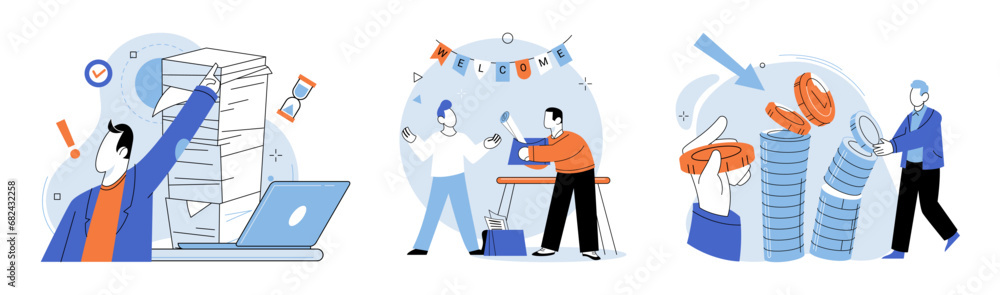 New employee. Vector illustration. The new employee metaphor ...