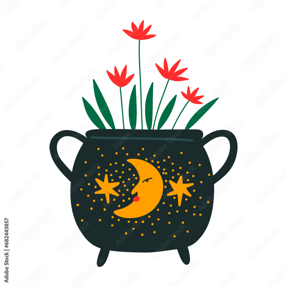 Vector illustration set of moon phases. Different stages of moonlight ...