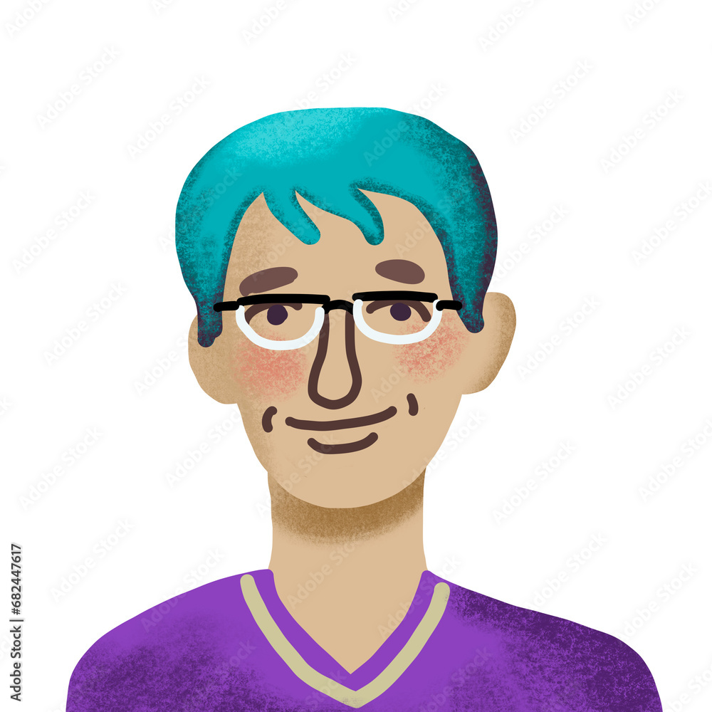 hand drawn profile picture portrait of imaginary person PNG image with ...