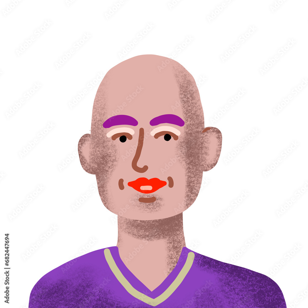 hand drawn profile picture portrait of imaginary person PNG image with ...