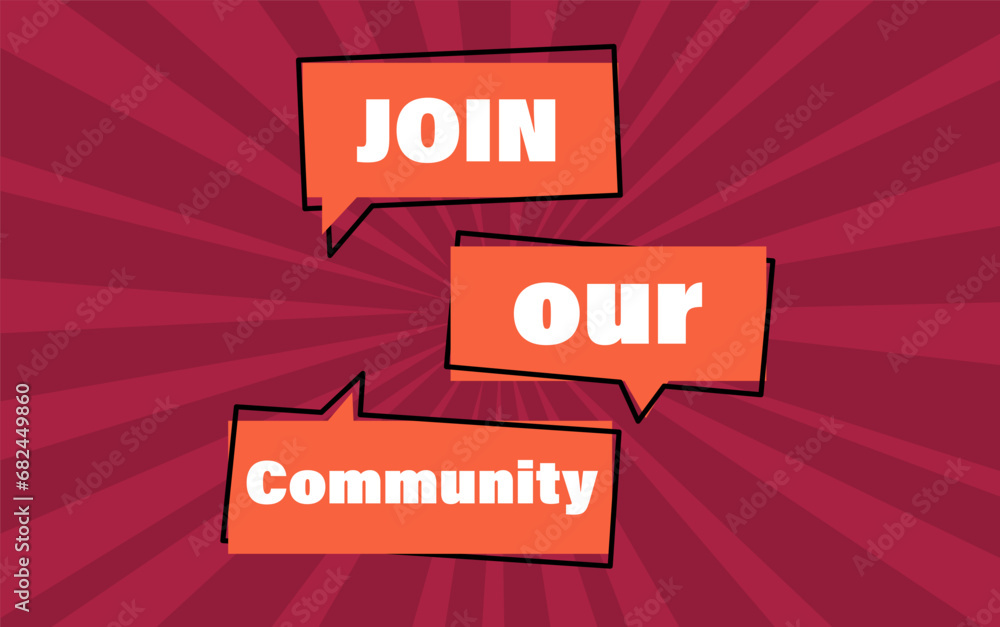 Join our community. Join the team. A set of square posters for ...