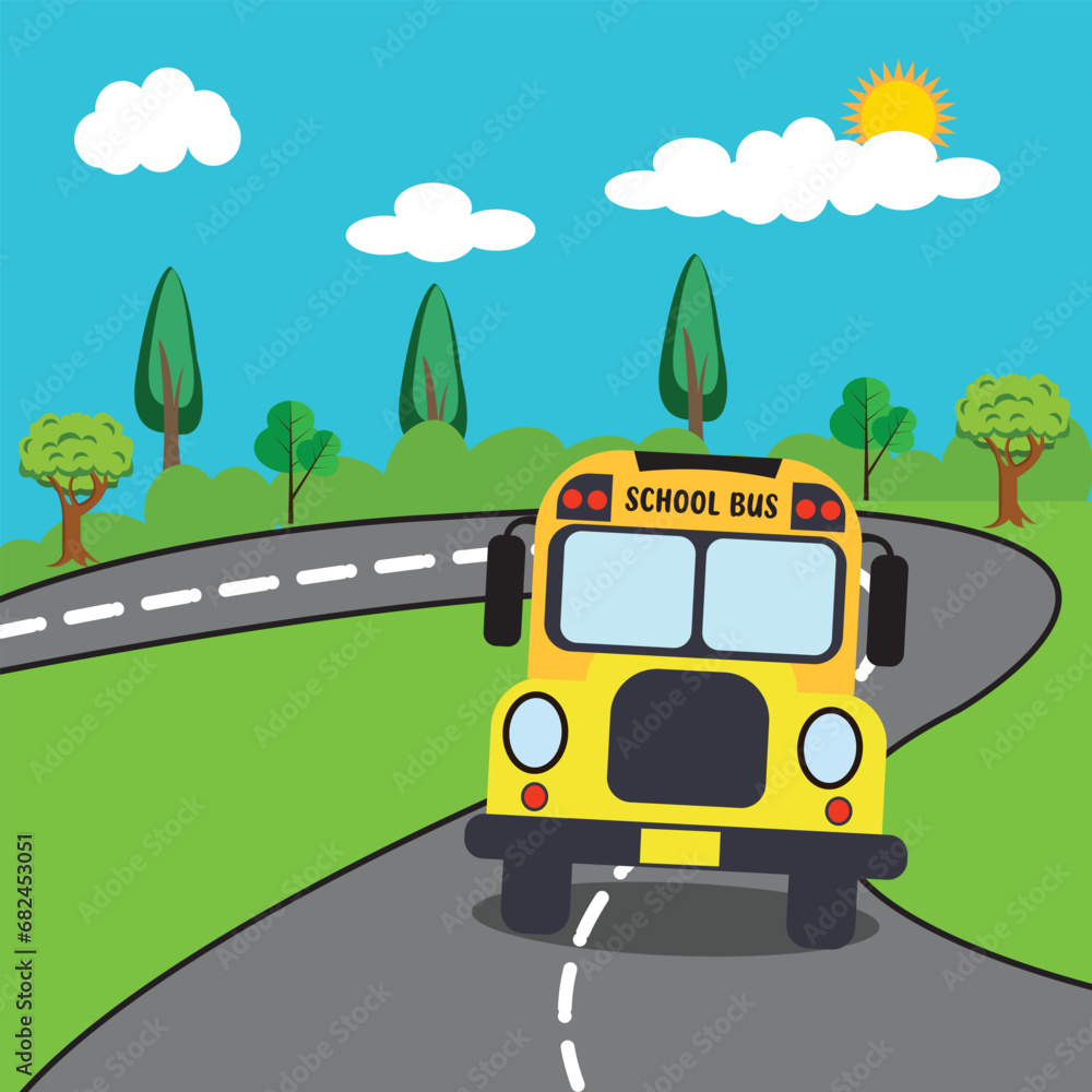 Back to school poster, Back to school. Ride on road with beauty full ...
