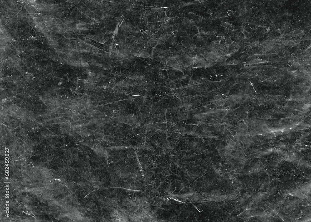 White scratches and dust on black background. Vintage scratched grunge ...