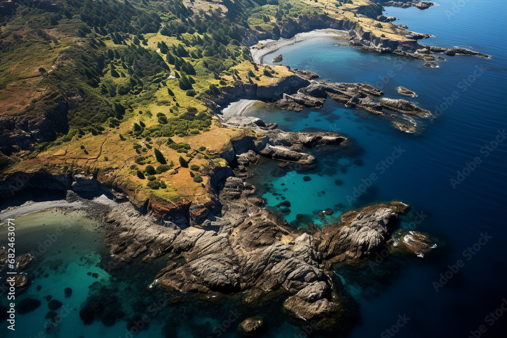 vibrant interconnectedness of different parts of island from an aerial ...