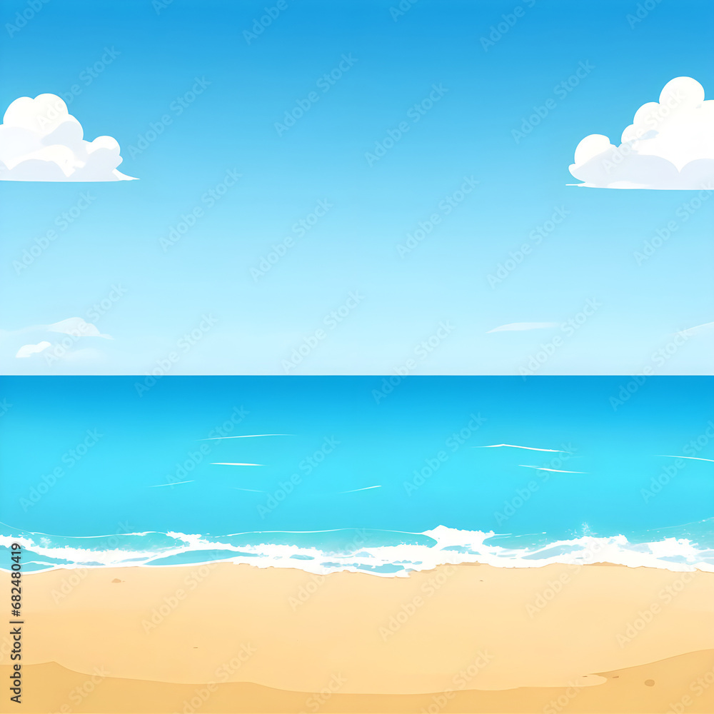 hello summer text with tropical beach vector illustration. simple ...