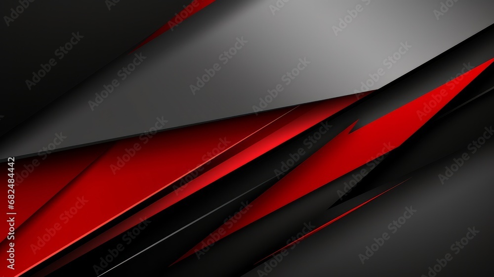 A corporate-themed design featuring a contrasted red, black, and gray ...