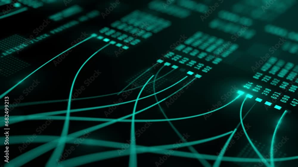 abstract information technology background with animated code lines and ...