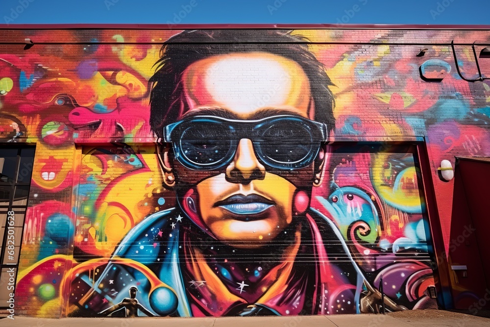 Artistic Legacy Tribute: An immersive street art creation showcasing a ...