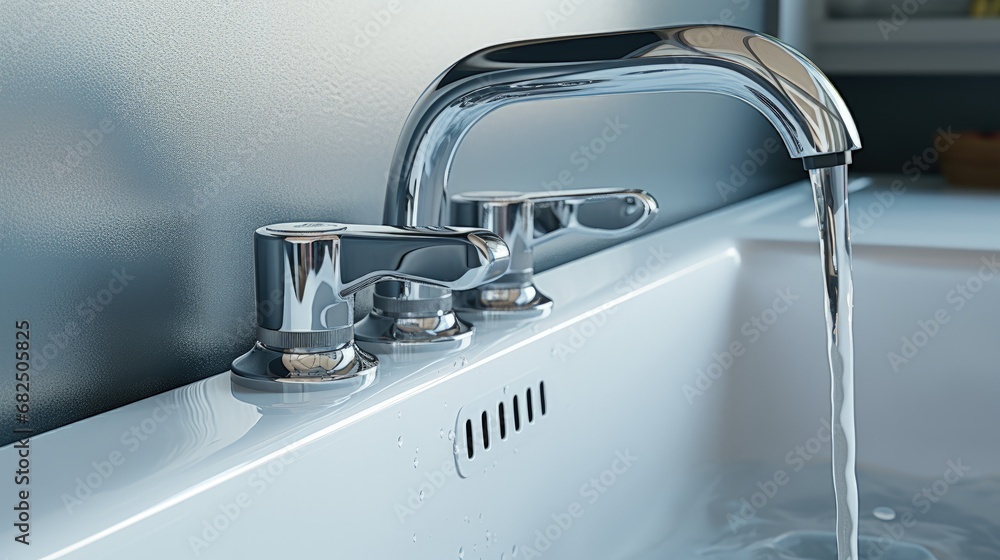 Faucet for connecting the washing machine. Place to install a washing ...