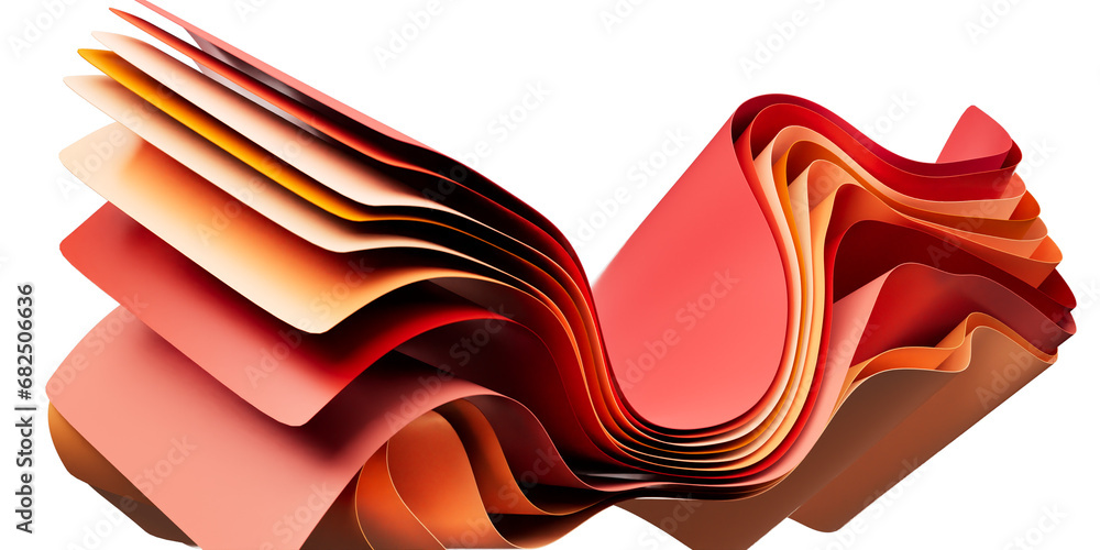 Silk Fabric Design Element 3d Render Layered Cloth Flying In The Wind Waving Satin Cloth