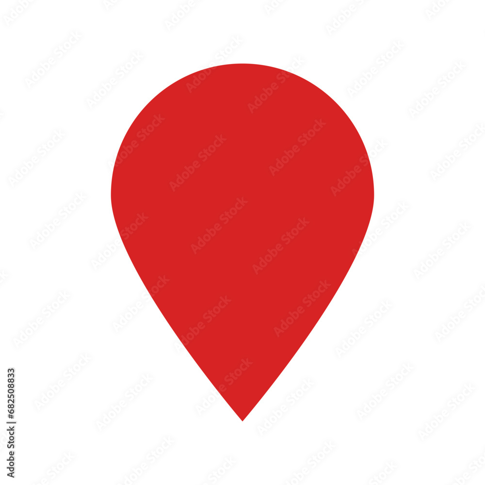 Red location icon. Navigation point in flat. Location sign in vector ...