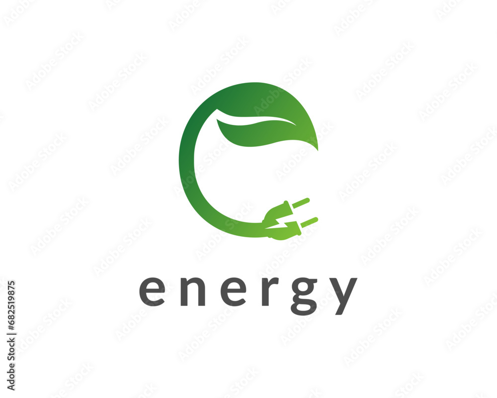 Letter e Green Energy Vector Logo design template. Letter e With Eco ...