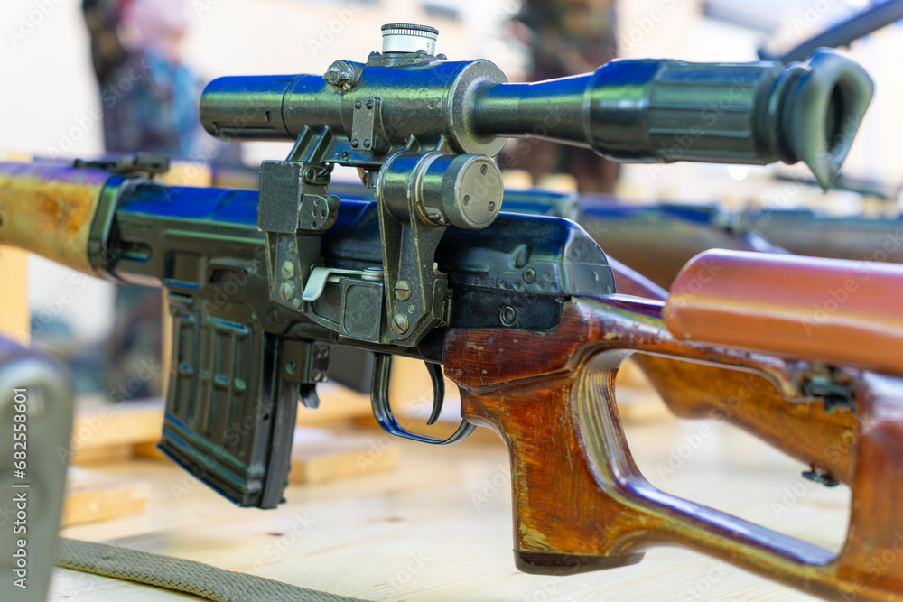 Soviet Dragunov sniper rifle with scope Stock Photo | Adobe Stock