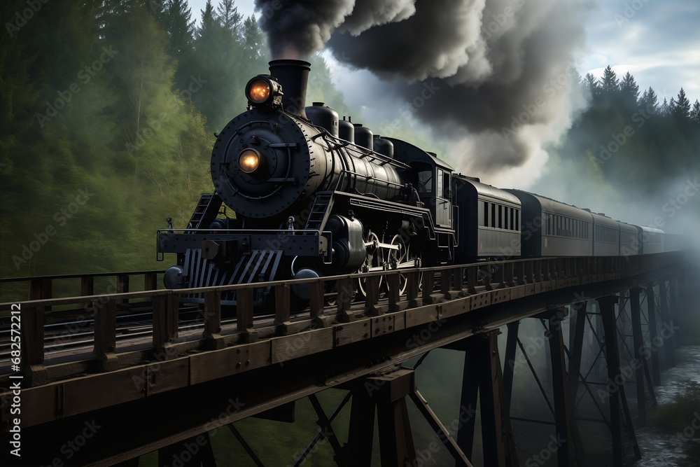 train bridge smoke coming out trend enterprise engine haunting spooky ...