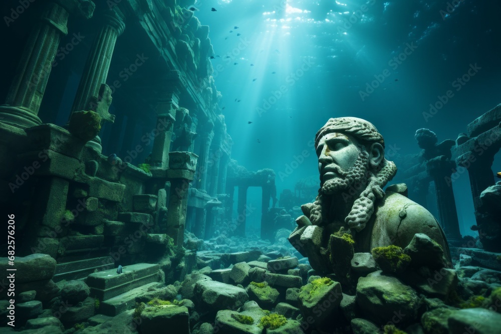 Legendary Atlantis. The sunken continent of an ancient highly developed ...
