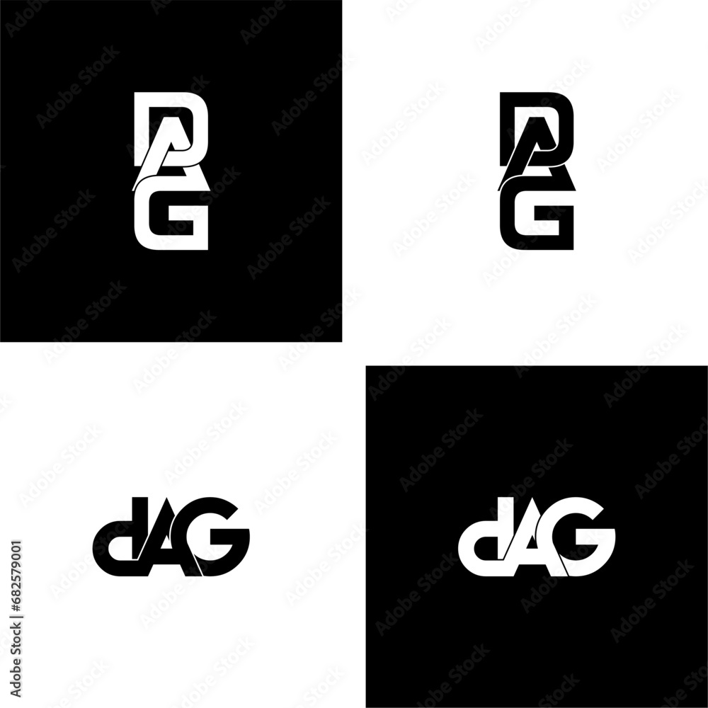 dag typography letter monogram logo design set Stock Vector | Adobe Stock