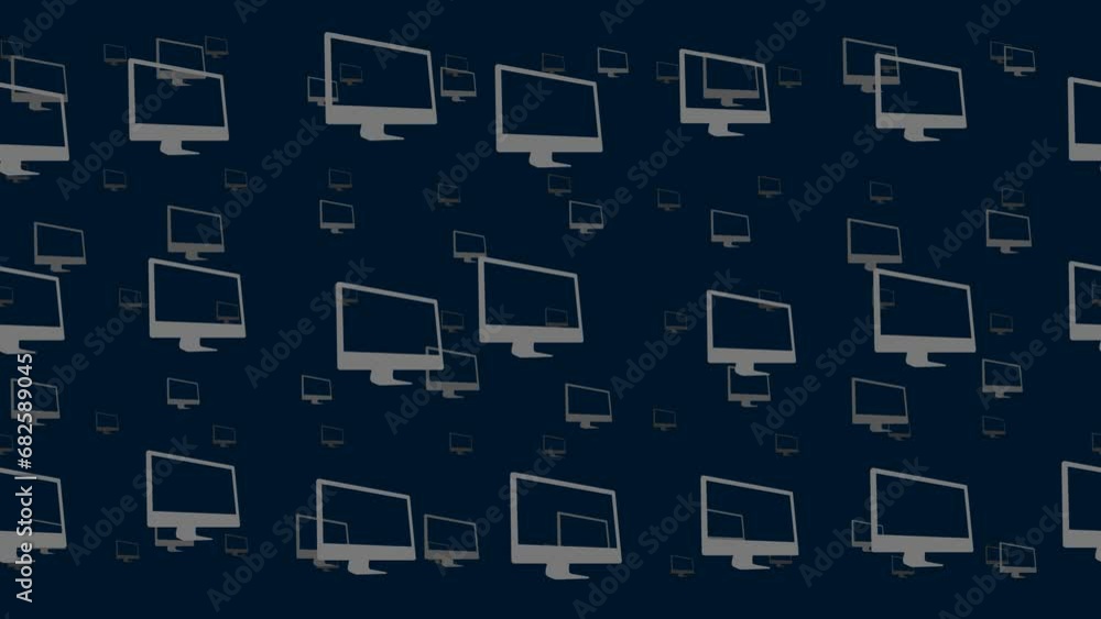 Monoblock symbols float horizontally from left to right. Parallax fly ...