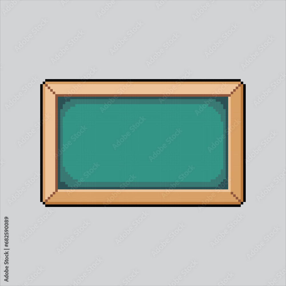 Pixel art illustration Chalkboard. Pixelated Whiteboard. Chalkboard ...