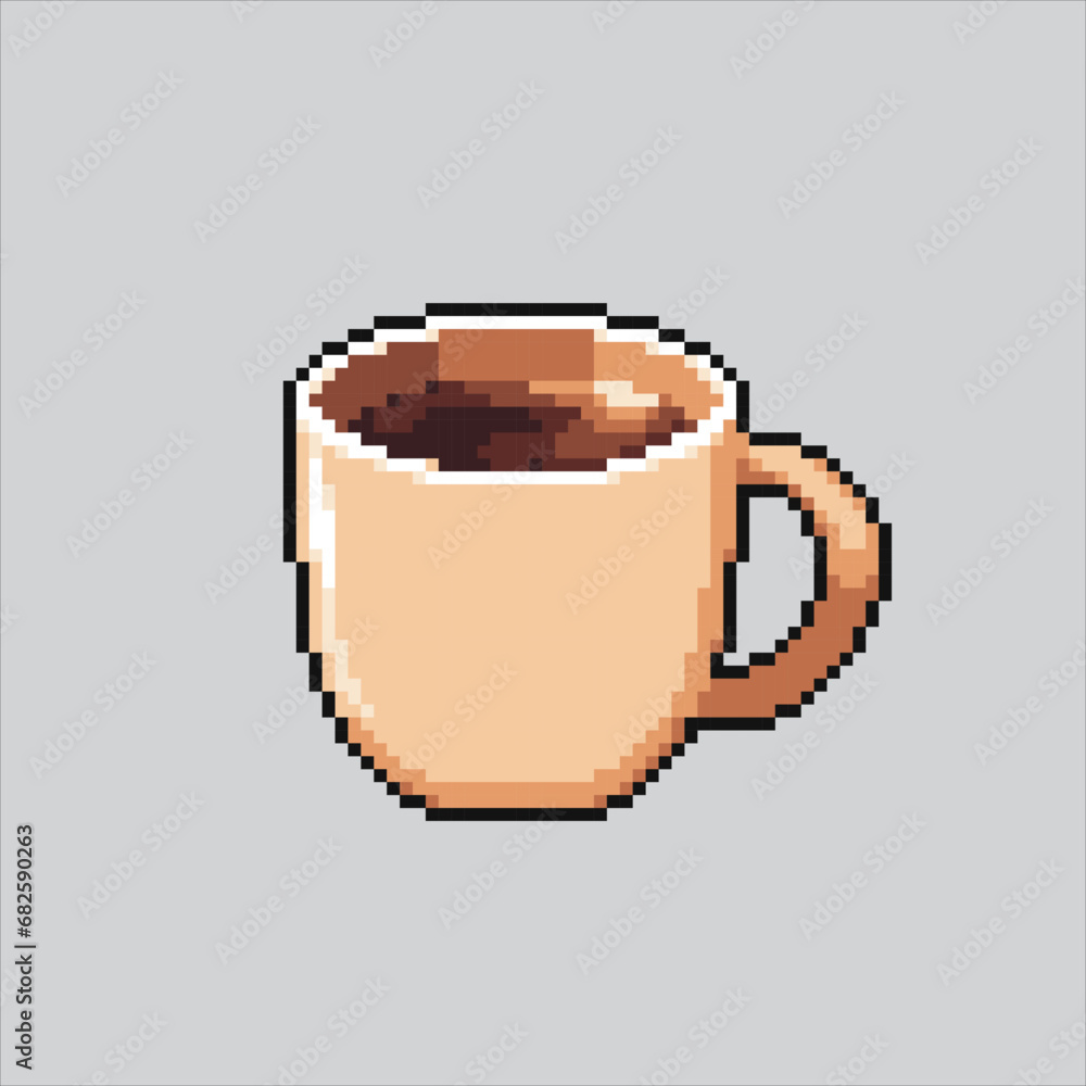 Pixel art illustration Mug. Pixelated Mug. Coffee tea drink Mug ...