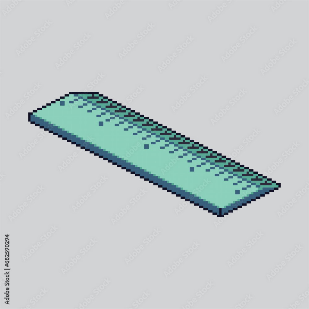Pixel art illustration Ruler. Pixelated Ruler. Measuring ruler ...