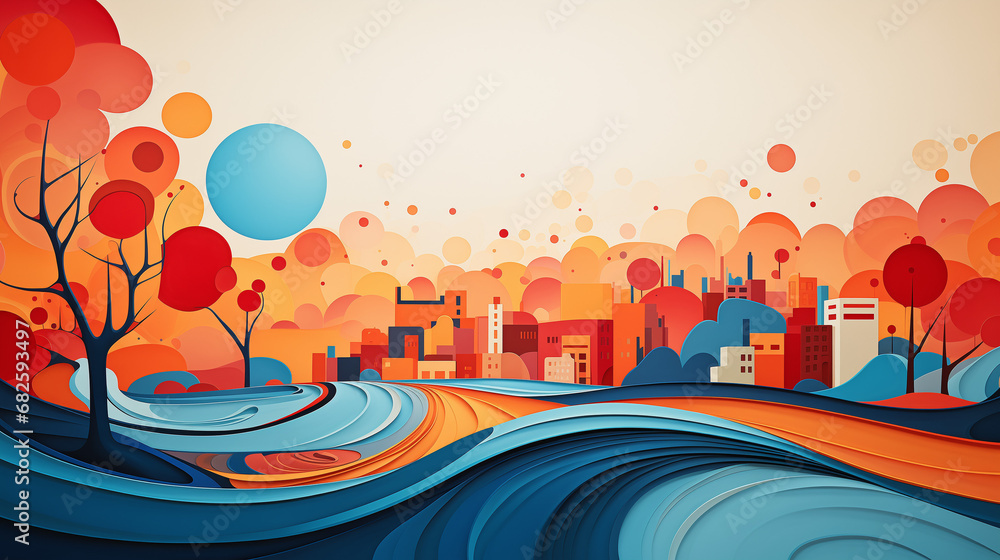 an abstract visualization symbolizing communities adapting to climate ...