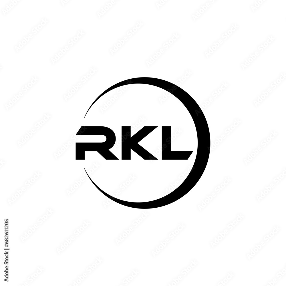 RKL letter logo design with white background in illustrator, cube logo ...