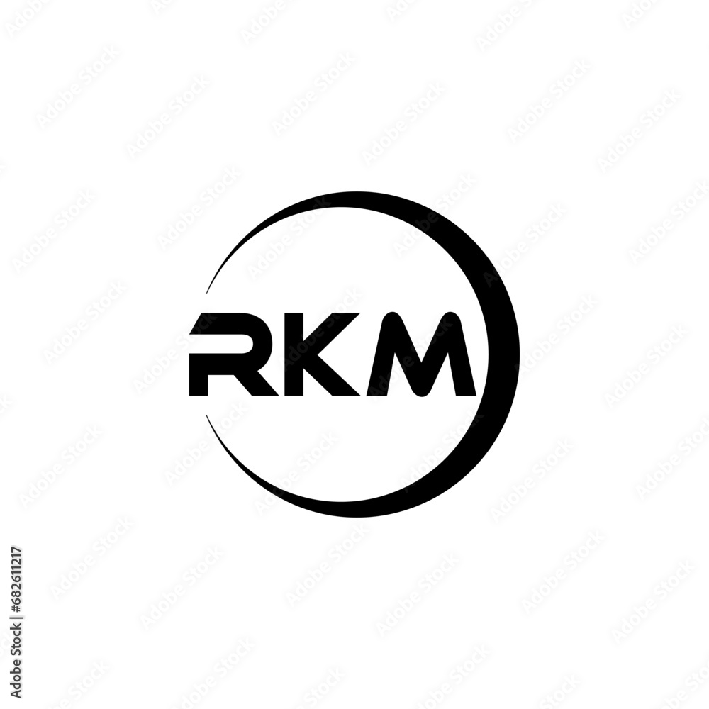 RKM letter logo design with white background in illustrator, cube logo ...