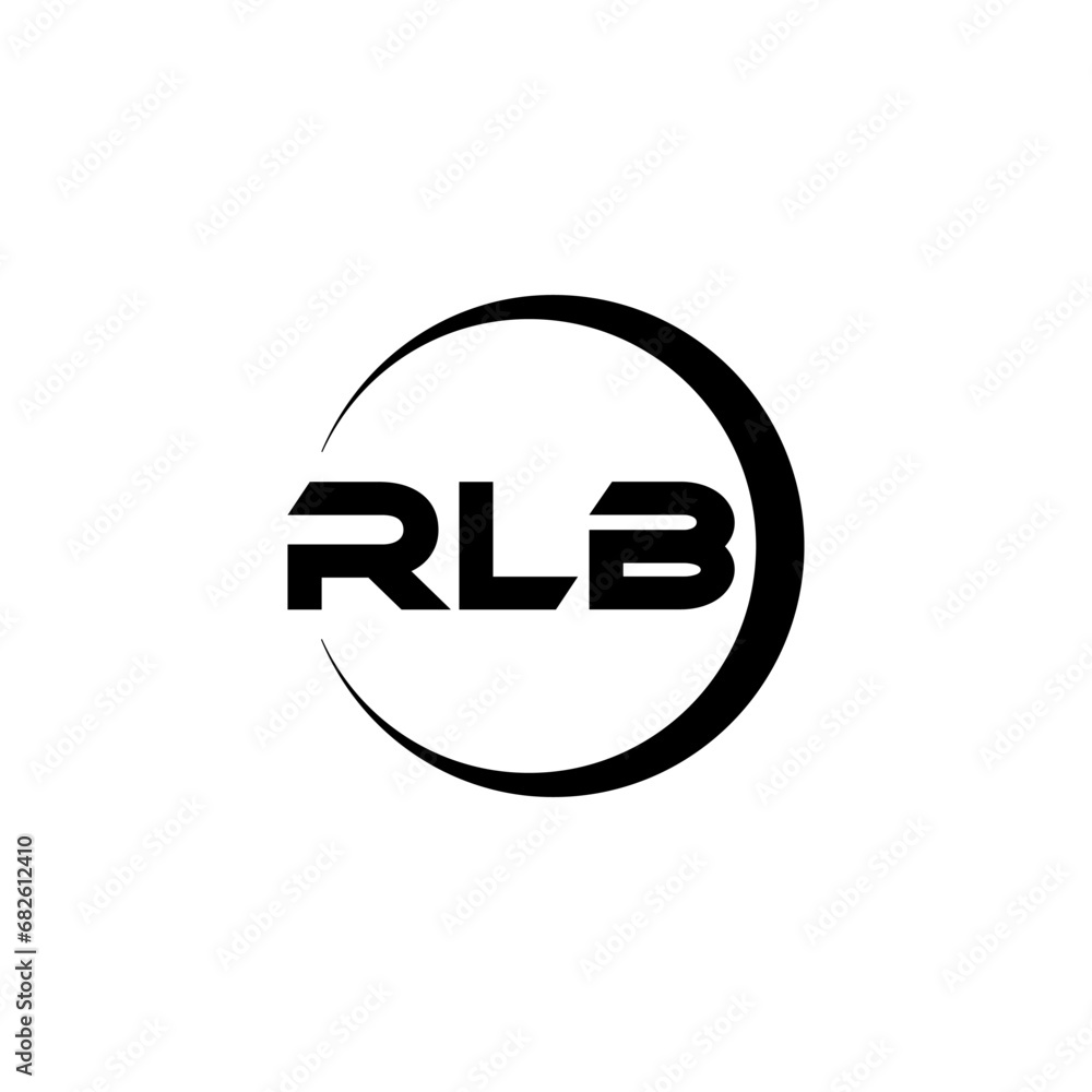 RLB letter logo design with white background in illustrator, cube logo ...