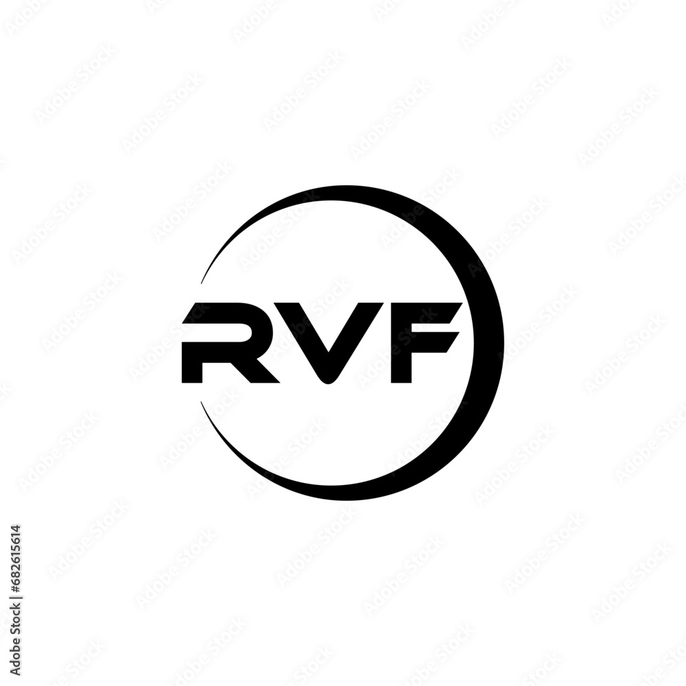 RVF letter logo design with white background in illustrator, cube logo ...