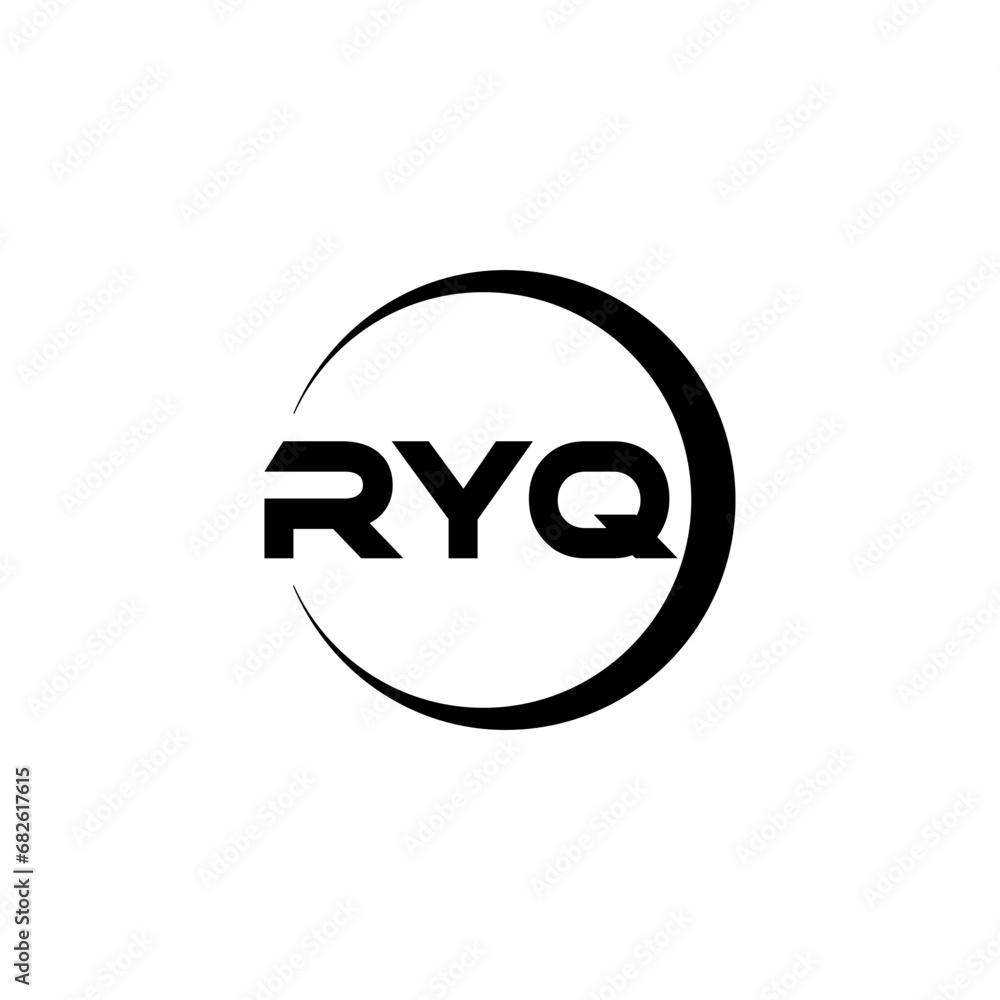 RYQ letter logo design with white background in illustrator, cube logo ...