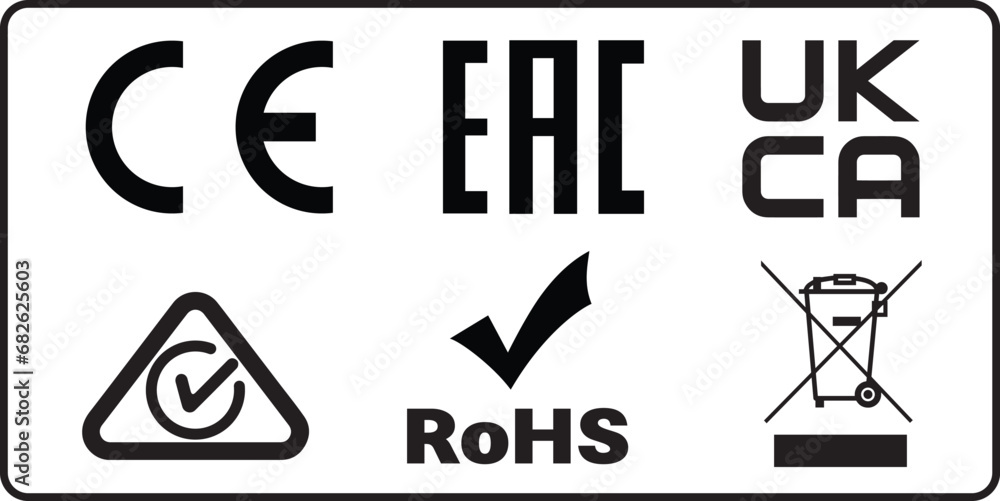 Industrial certificate standard safety logo EAC, RoHS, CE. UKCA marking ... Industrial certificate standard safety logo EAC, RoHS, CE. UKCA marking ...