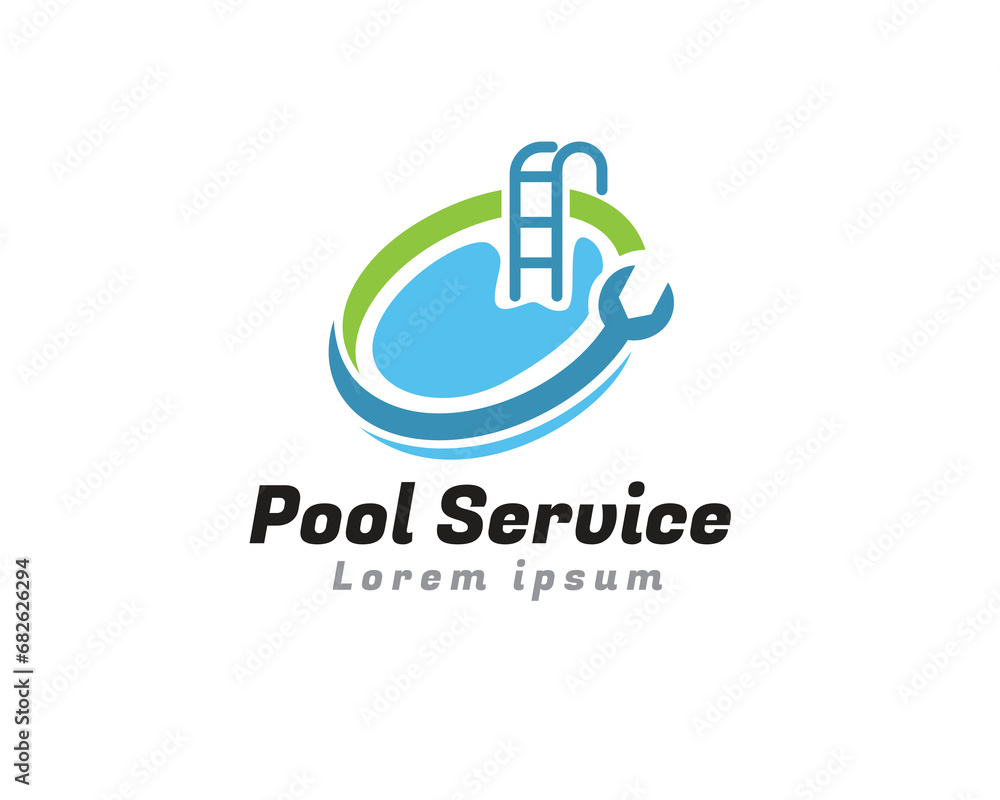 swimming pool service logo symbol design template illustration ...
