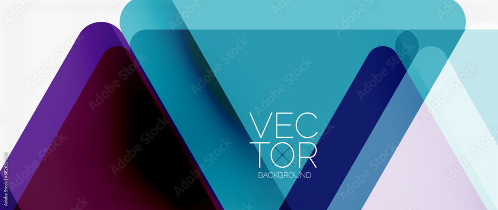 Abstract background. Color transparent triangles in mosaic style with ...