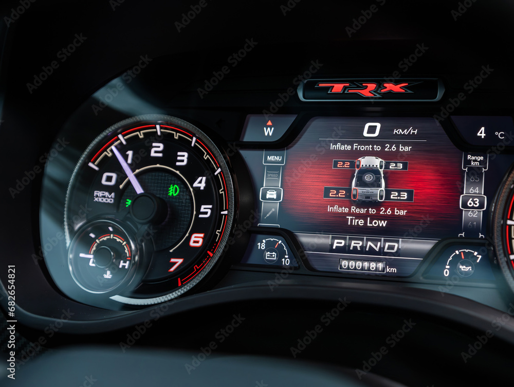 Novosibirsk, Russia - November 10 , 2023: Dodge Ram Trx, close up of ...