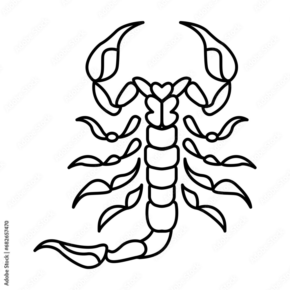 Scorpio icon in line style. Scorpio logo in line style Stock Vector ...