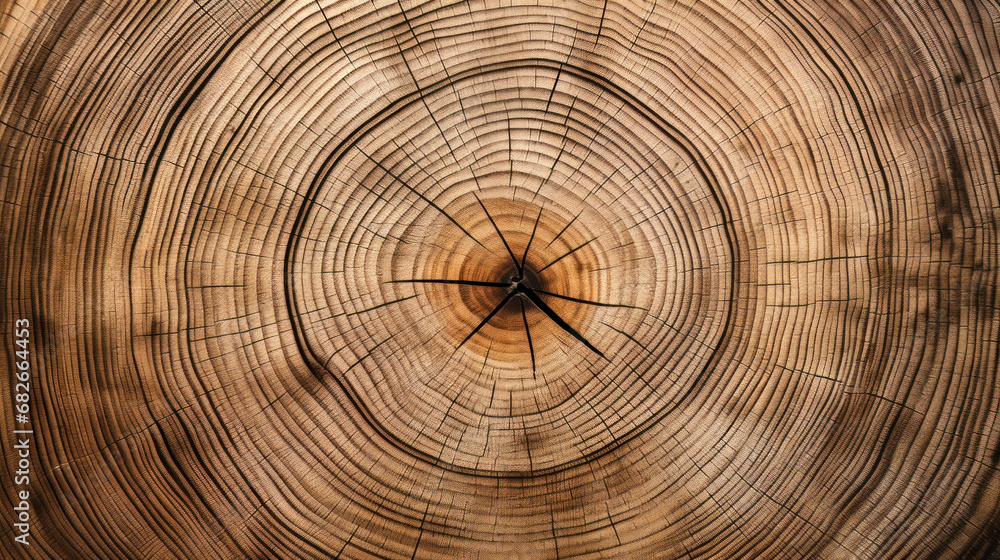 Old wooden oak tree cut surface texture, pattern of cross-section log ...