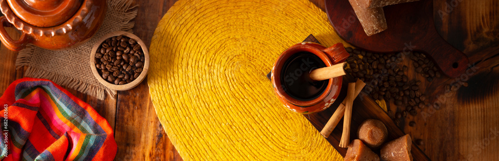 Cafe de Olla, Mexican-style coffee prepared with roasted and ground ...