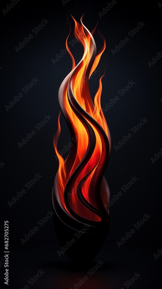 Ilustracja Stock: Illustrate the flame as a sculptural element, using ...